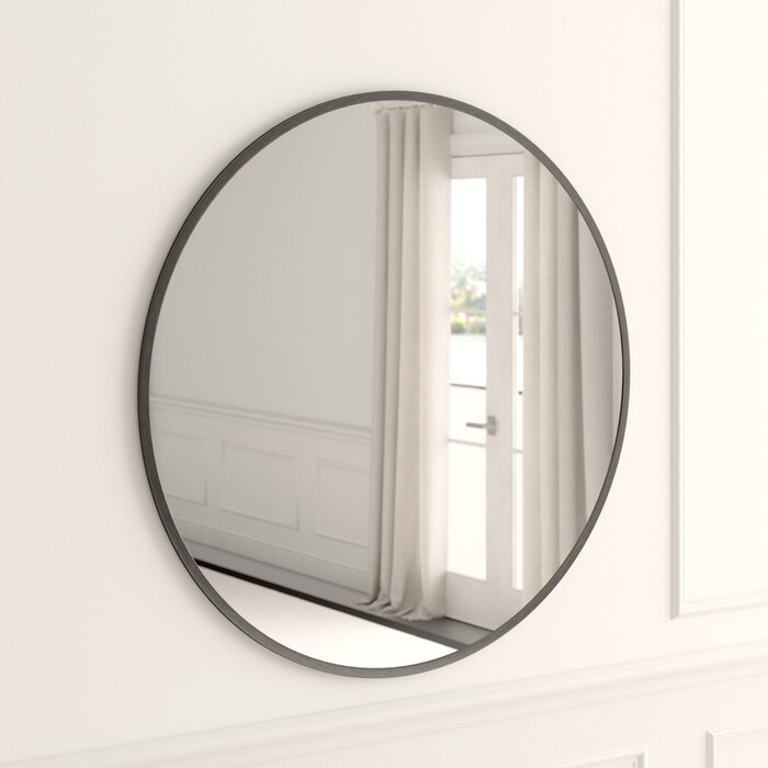 Needville Round Metal Wall Mirror