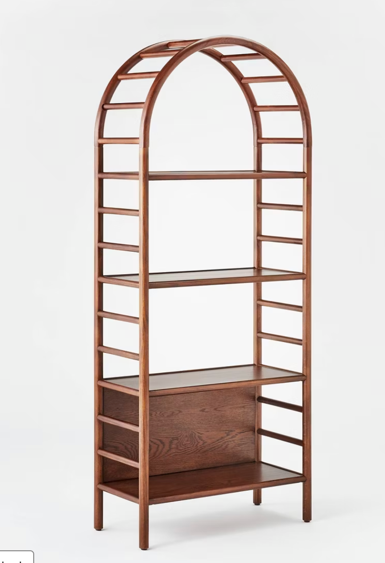 72 Holladay Curved Wooden Bookcase