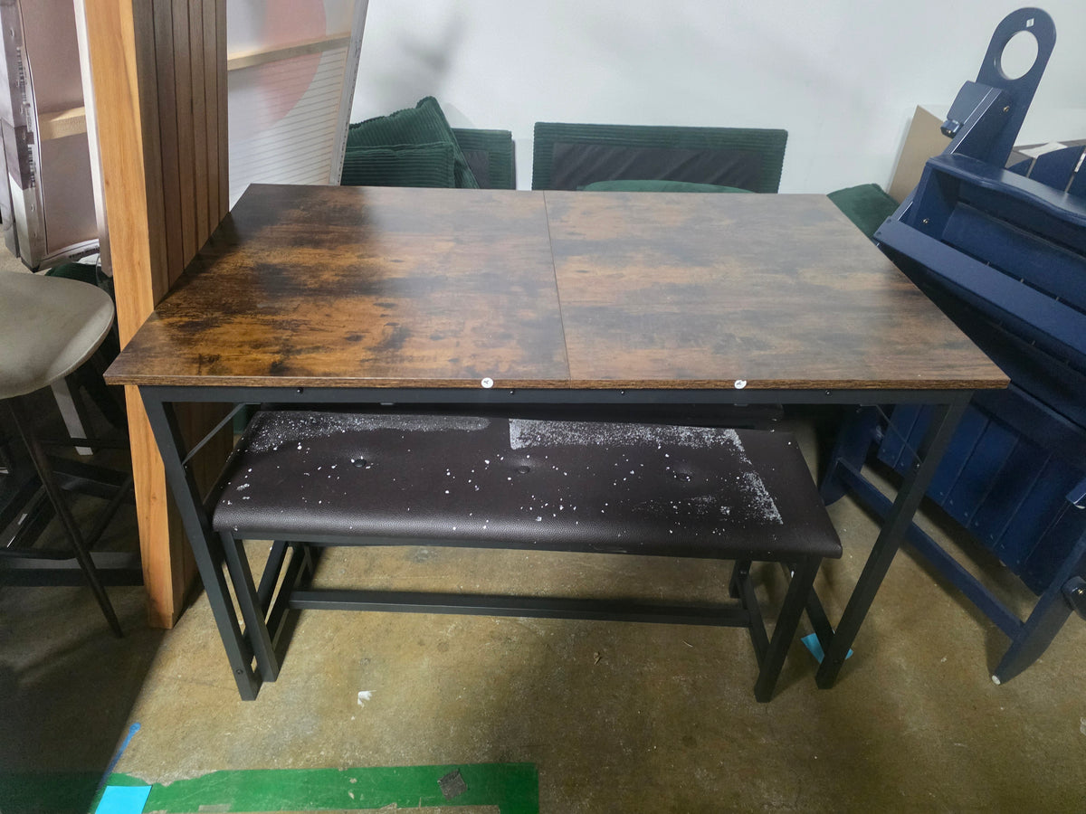 Outdoor Metal and Faux Wood Table - SHOWROOM ITEM – Salvage & Co Indy