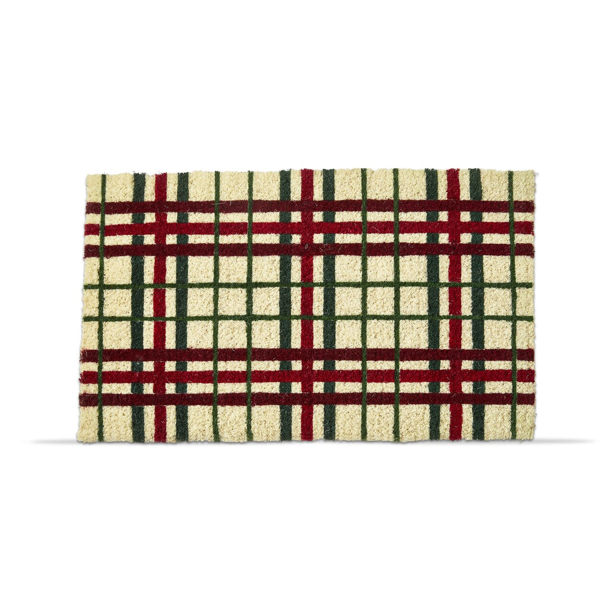 Christmas Plaid Coir Mat Rectangle Indoor and Outdoor Coir Door Welcom ...