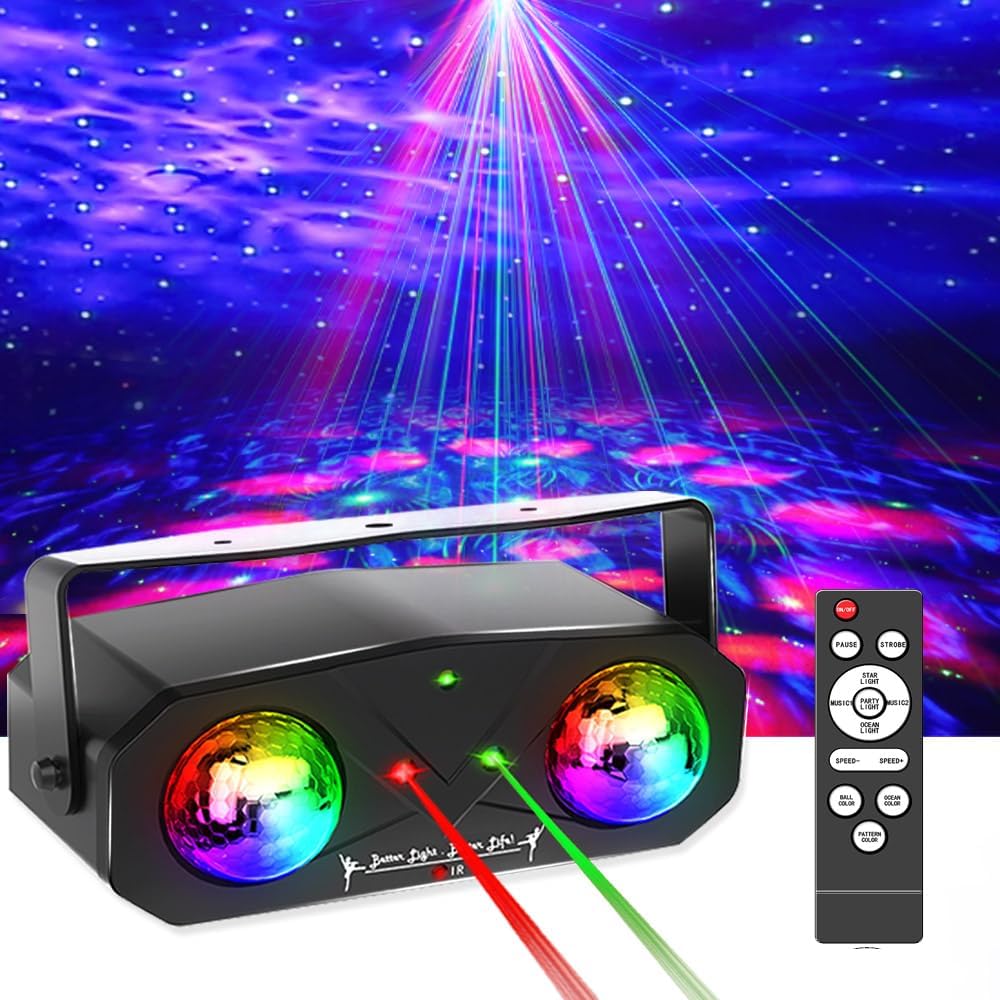 Party Lights Starry Sky Projector Ocean Wave Projector 3 in 1, DJ Dics ...