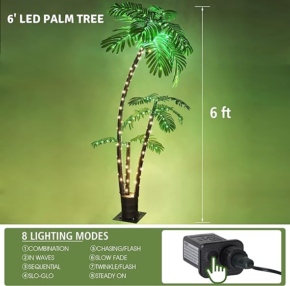 Lighted Palm Tree Bar Outdoor Christmas Decorations Decor, Light Up LE ...