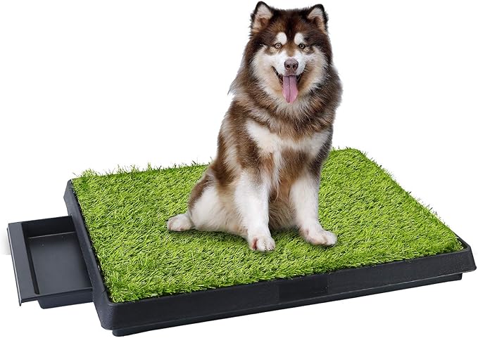 Dog Grass Pee Pad with Tray – Indoor & Outdoor Dog Potty Trainer, 3-La ...