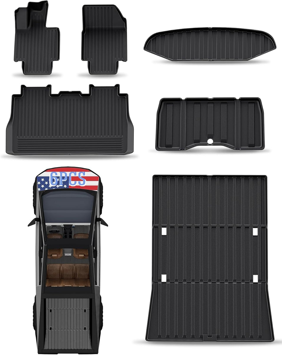Tesla Cybertruck Floor Mats, All-Weather Protection Liners & Bed Mat ...