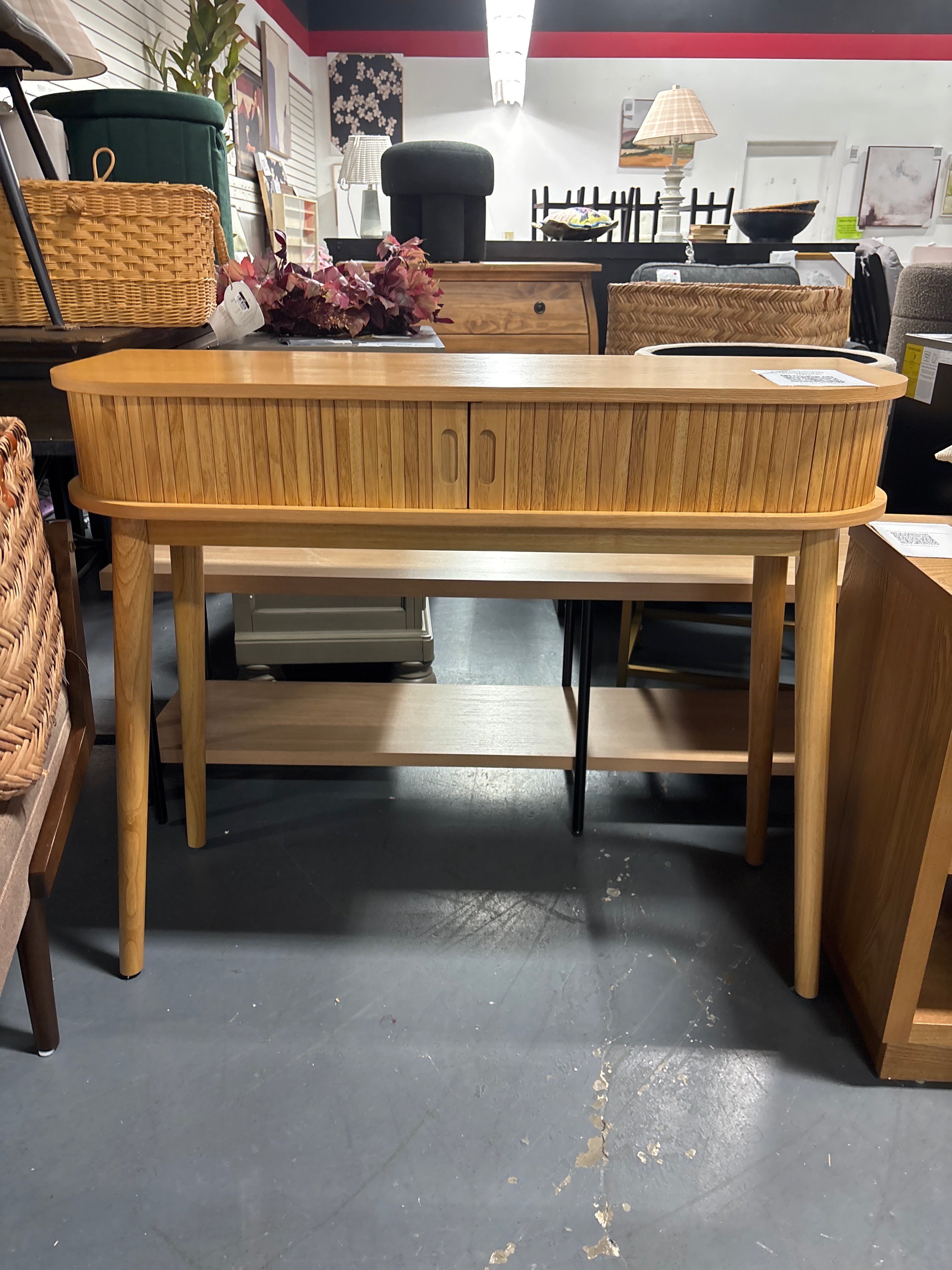 Adelpha Console Table with Sliding Doors Natural SHOWROOM ITEM ...