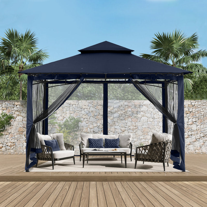 Navy Blue Steel Patio Gazebo (final cut, no further discounts ...