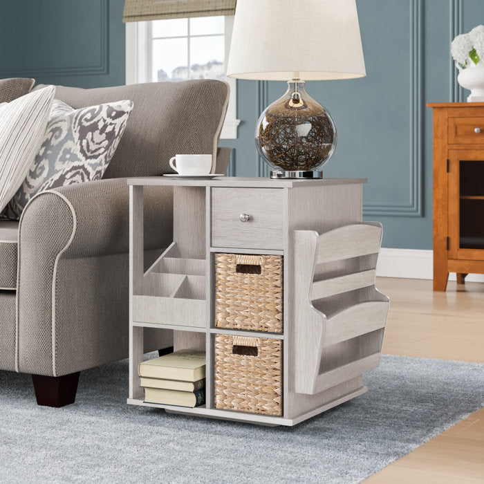 Arlene 24 Tall Floor Shelf 3 Drawer End Table Salvage Co Indy
