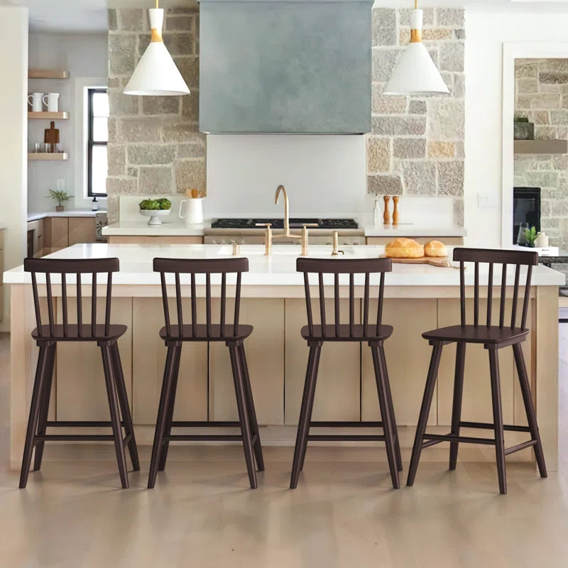 Baggett Solid Wood Counter Stool - Set of 4 – Salvage & Co Indy