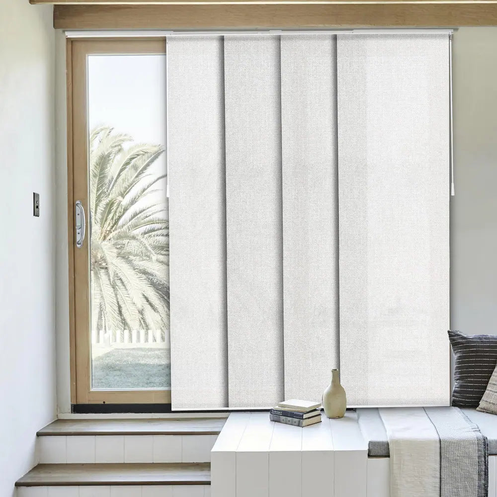 Adjustable Sliding Panels, 4-Rail Track, Light Filtering - Ballroom Wh ...