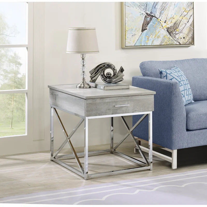 Gray Top/Gray Base Darrold Frame End Table with Storage – Salvage & Co Indy