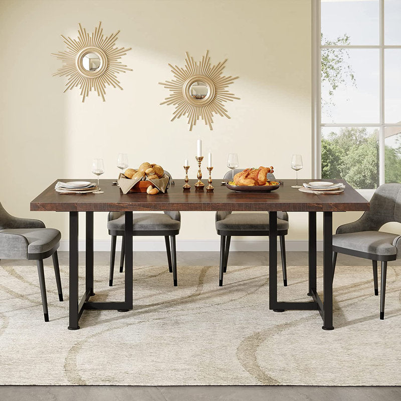 Rustic Brown/Black Eastway Dining Table – Salvage & Co Indy