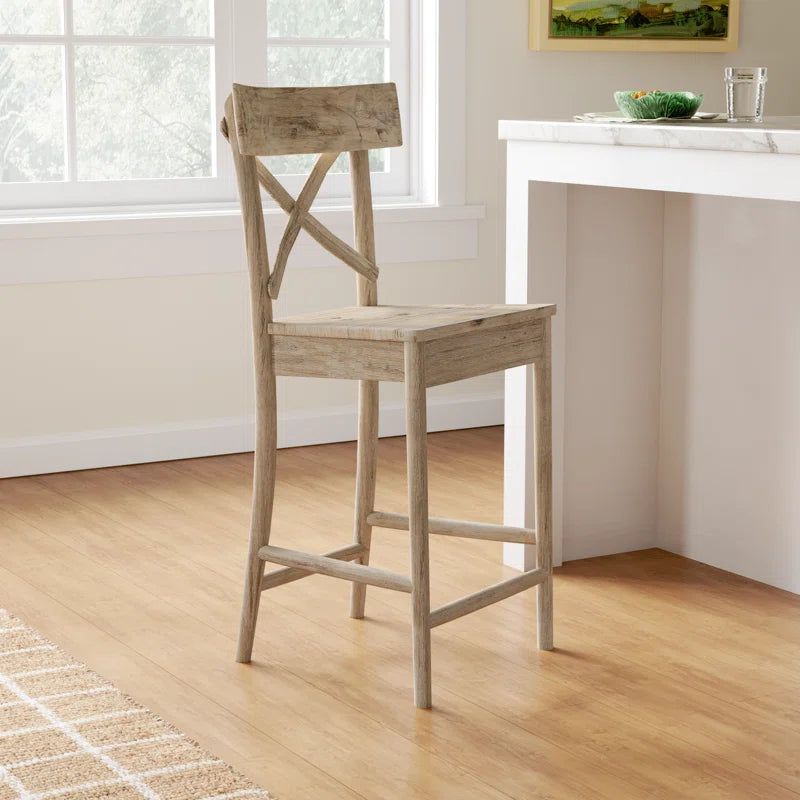 (Set of 4) Eugley Solid Wood Bar & Counter Stool SHOWROOM ITEM ...