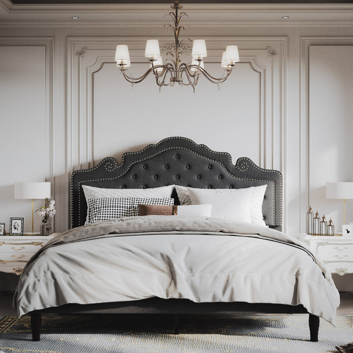 Queen Dark Gray Frunze Upholstered Bed – Salvage & Co Indy