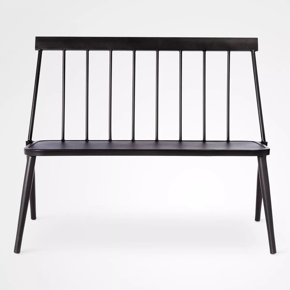 Windsor Metal Stack Patio Bench Black – Salvage & Co Indy