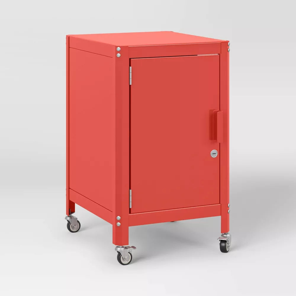 Metal Rolling Locker Storage Cabinet with Lock Coral Red – Salvage & Co ...