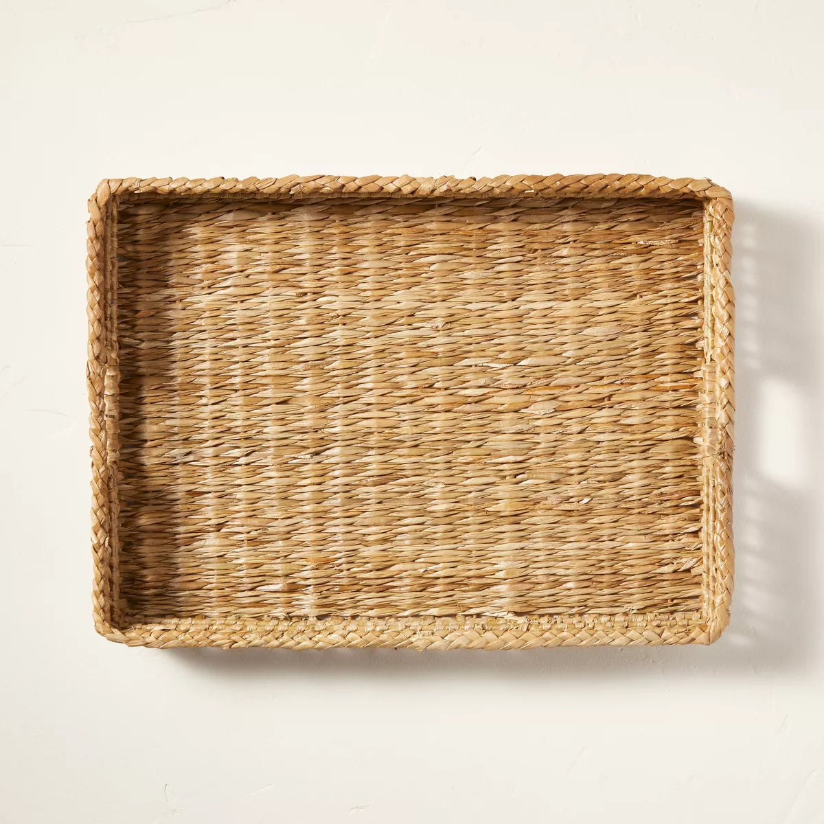 Natural Woven Rectangular Tray with Handles - Artisanal, Farmhouse Sty ...