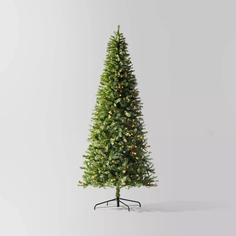 Pre-lit Full Alberta Spruce Artificial Christmas Tree White LED Lights ...