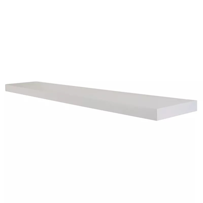 Slim Low Profile Floating Wall Shelf White: Modern Decor, Wood Composi ...