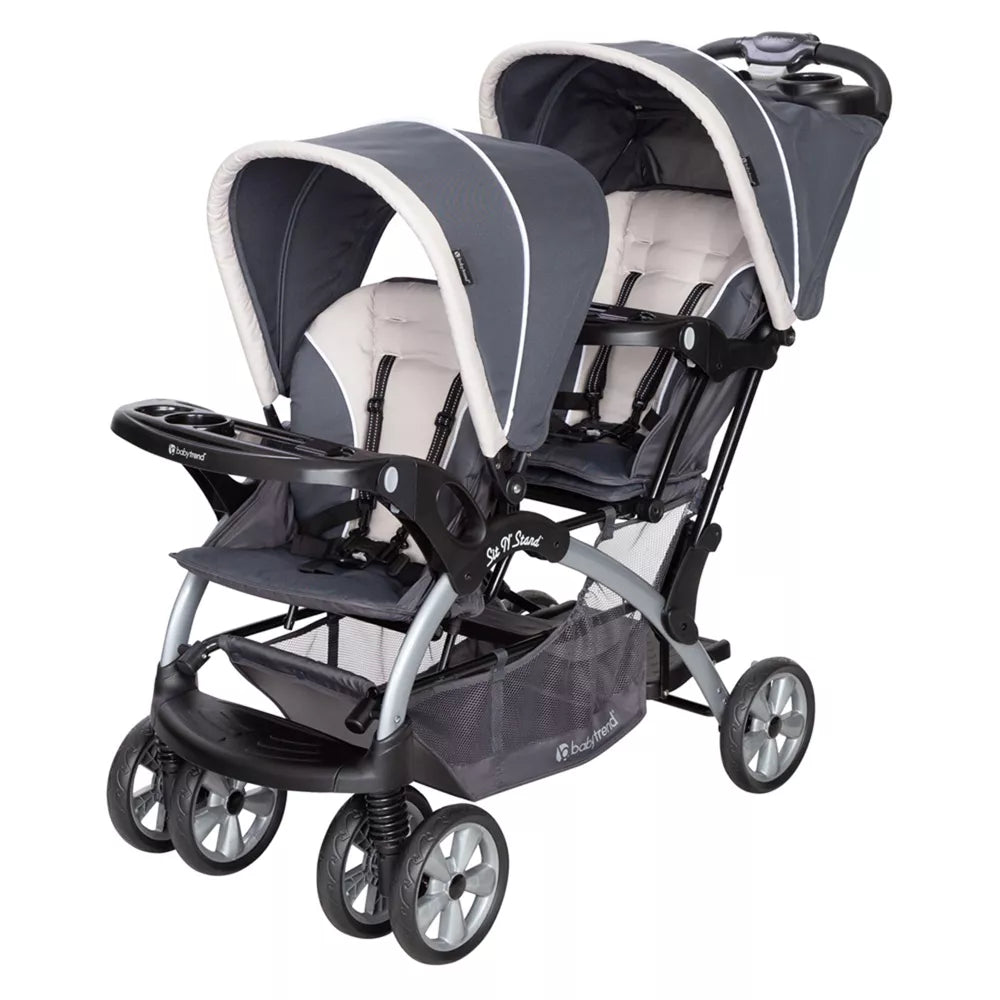 Sit N' Stand Multi-Use Easy Fold Travel Toddler and Baby Double Stroll ...