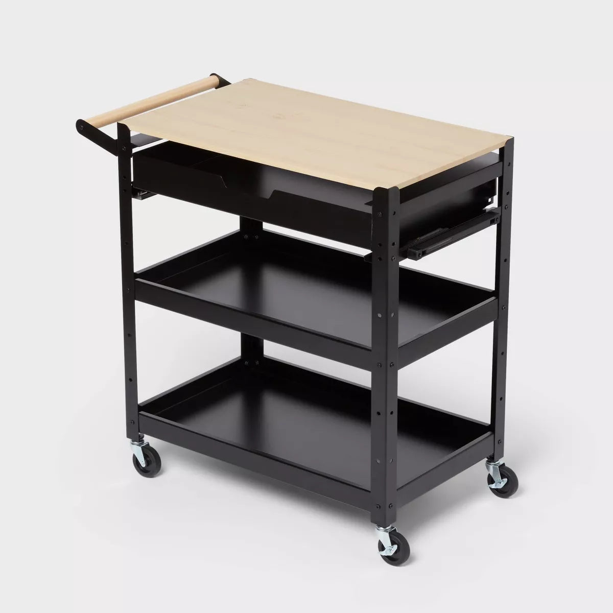 3 Tier Metal Rolling Service Cart – Salvage & Co Indy
