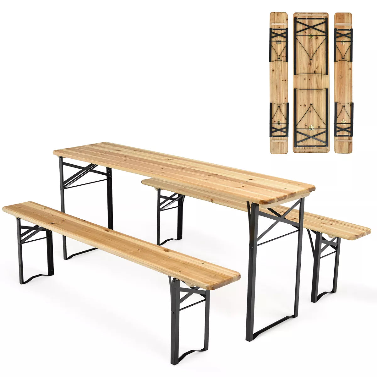 3 PCS Beer Table Bench Set – Salvage & Co Indy