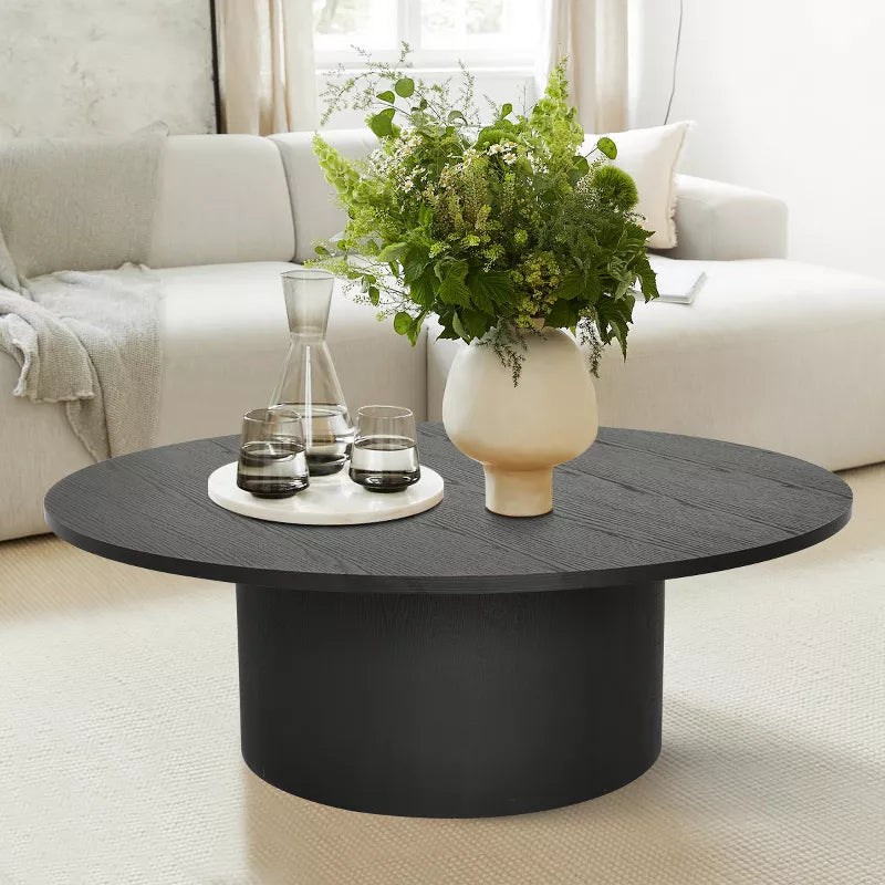 Dwen Manufactured Wood Foil with Grain Paper Round Coffee Table Top ON ...