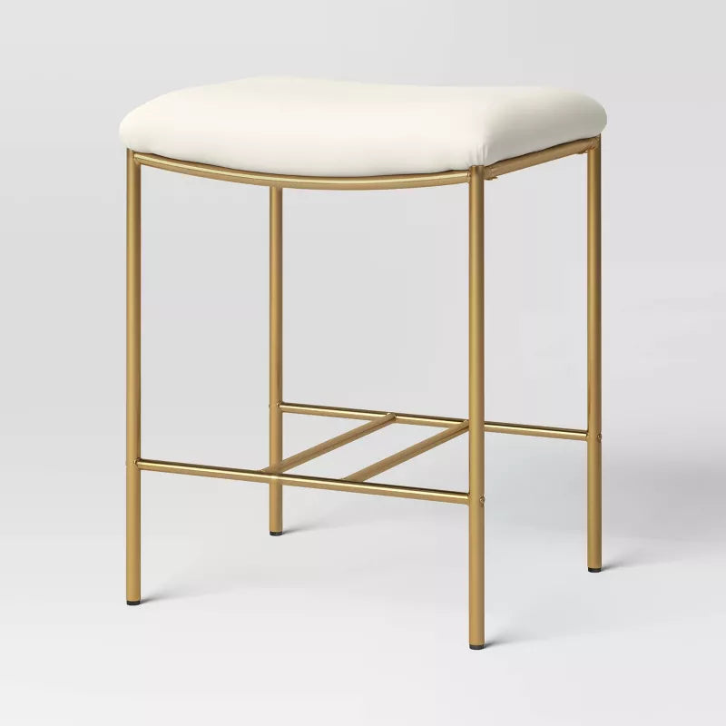 Orion Luxe Backless Counter Height Barstool with Brass Legs – Salvage ...