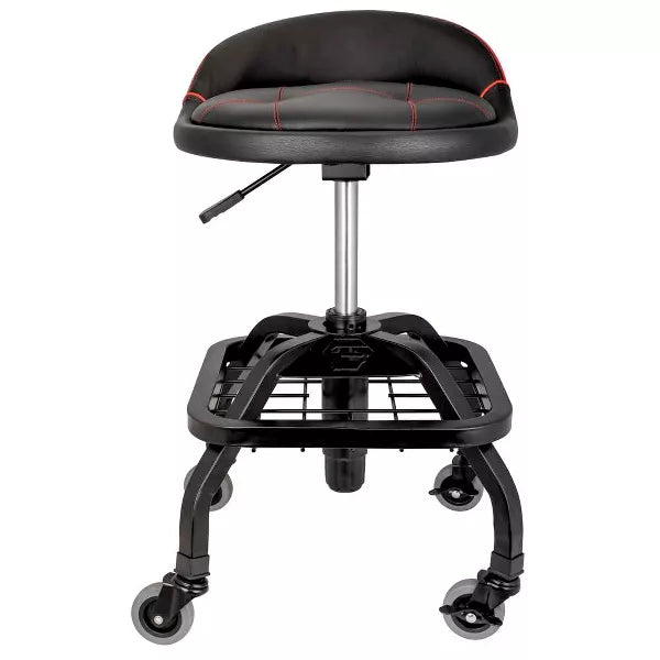 Padded Rolling Shop Seat with Lumbar Support – Salvage & Co Indy