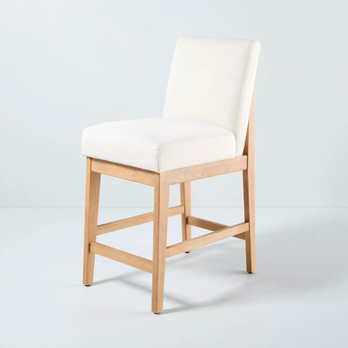 Upholstered Natural Wood Slipper Counter Stool – Salvage & Co Indy