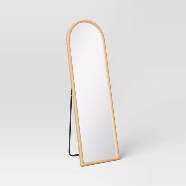 Arch Floor Mirror Natural Modern Polystyrene Frame, No Assembly, Frees ...