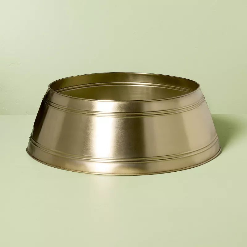 Banded Brass Christmas Tree Collar Antique Finish – Salvage & Co Indy