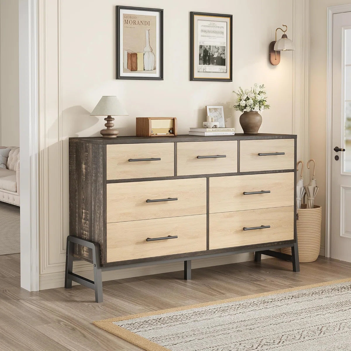 GarveeHome 7 Drawer Dresser, Oak – Salvage & Co Indy