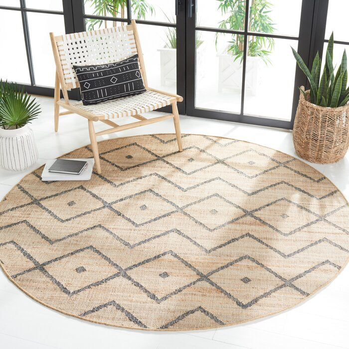Hawes Handmade Hand Loomed Natural/Charcoal Rug, Round 5' – Salvage ...