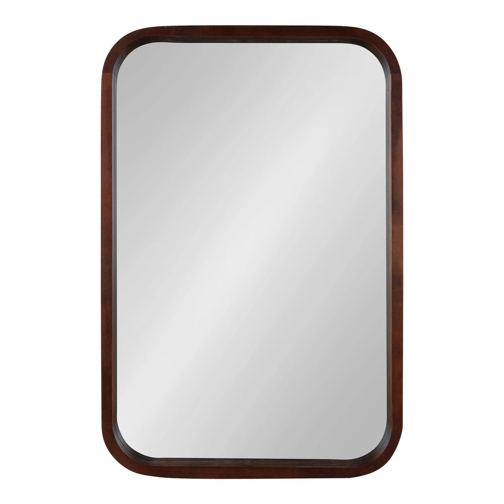 Hutton Wood Framed Radius Rectangle Mirror - Walnut Brown – Salvage ...
