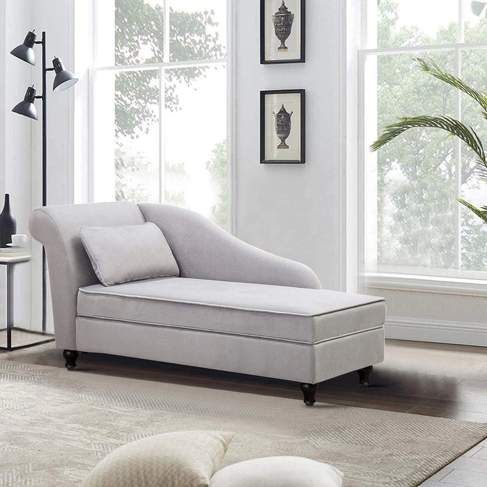Modern Chaise Lounge Indoor with Storage Fabric Chaise Lounge Couch ...