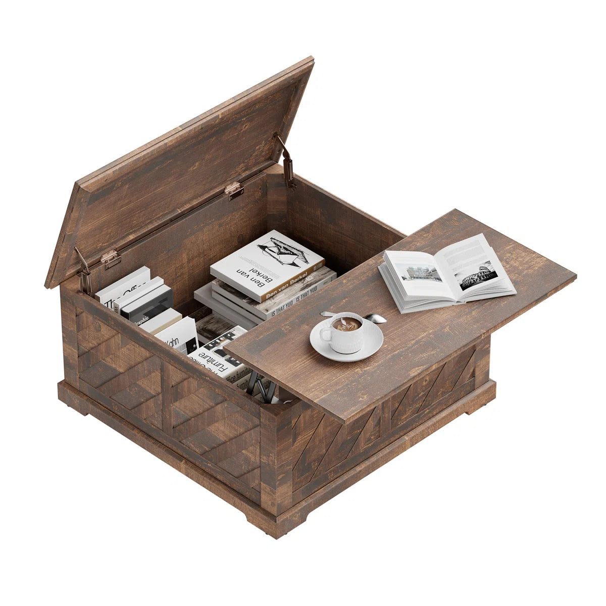 Nilla Wood Storage Coffee Table with Lift Top – Salvage & Co Indy