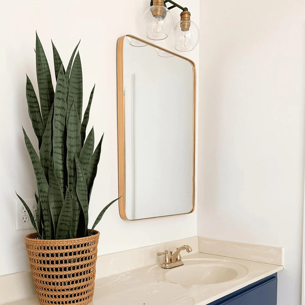 Highland Rounded Corner Vanity Mirror - Gold – Salvage & Co Indy