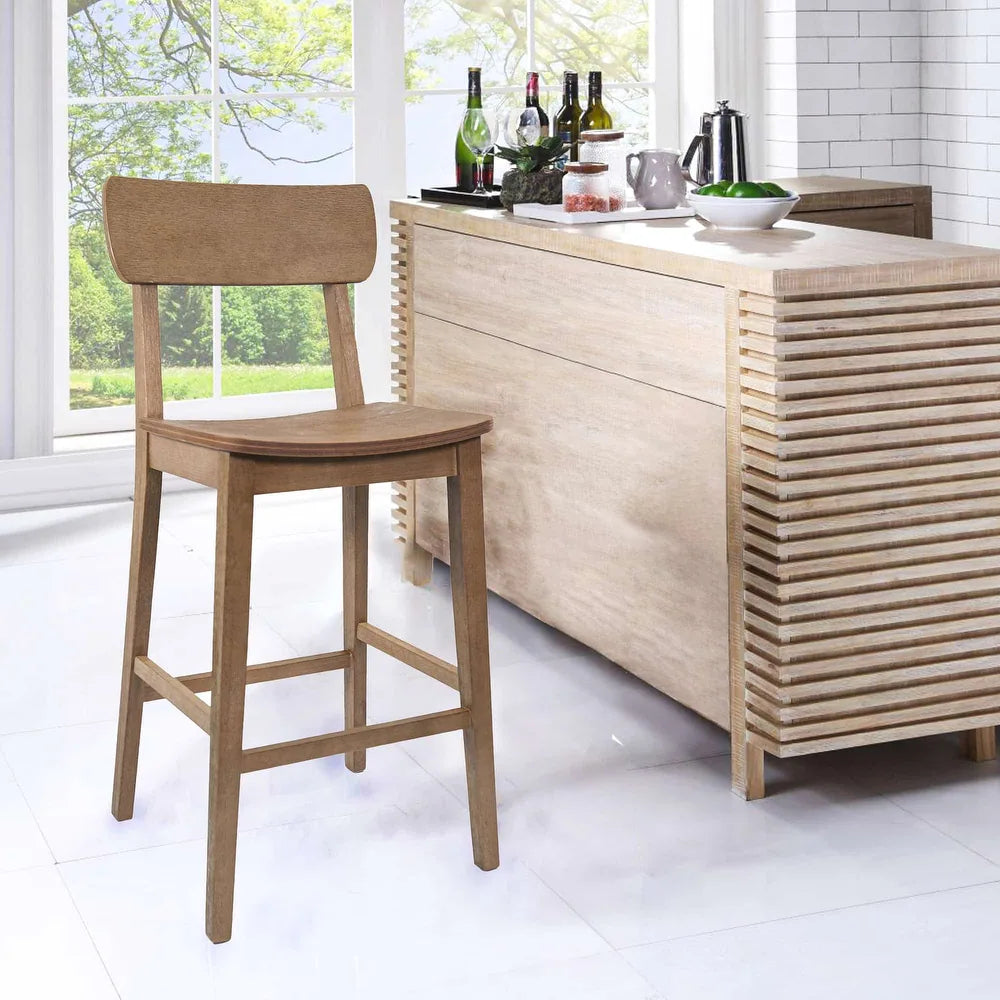 Set of 2 Rustic Torino Wood Bar Stool – Salvage & Co Indy