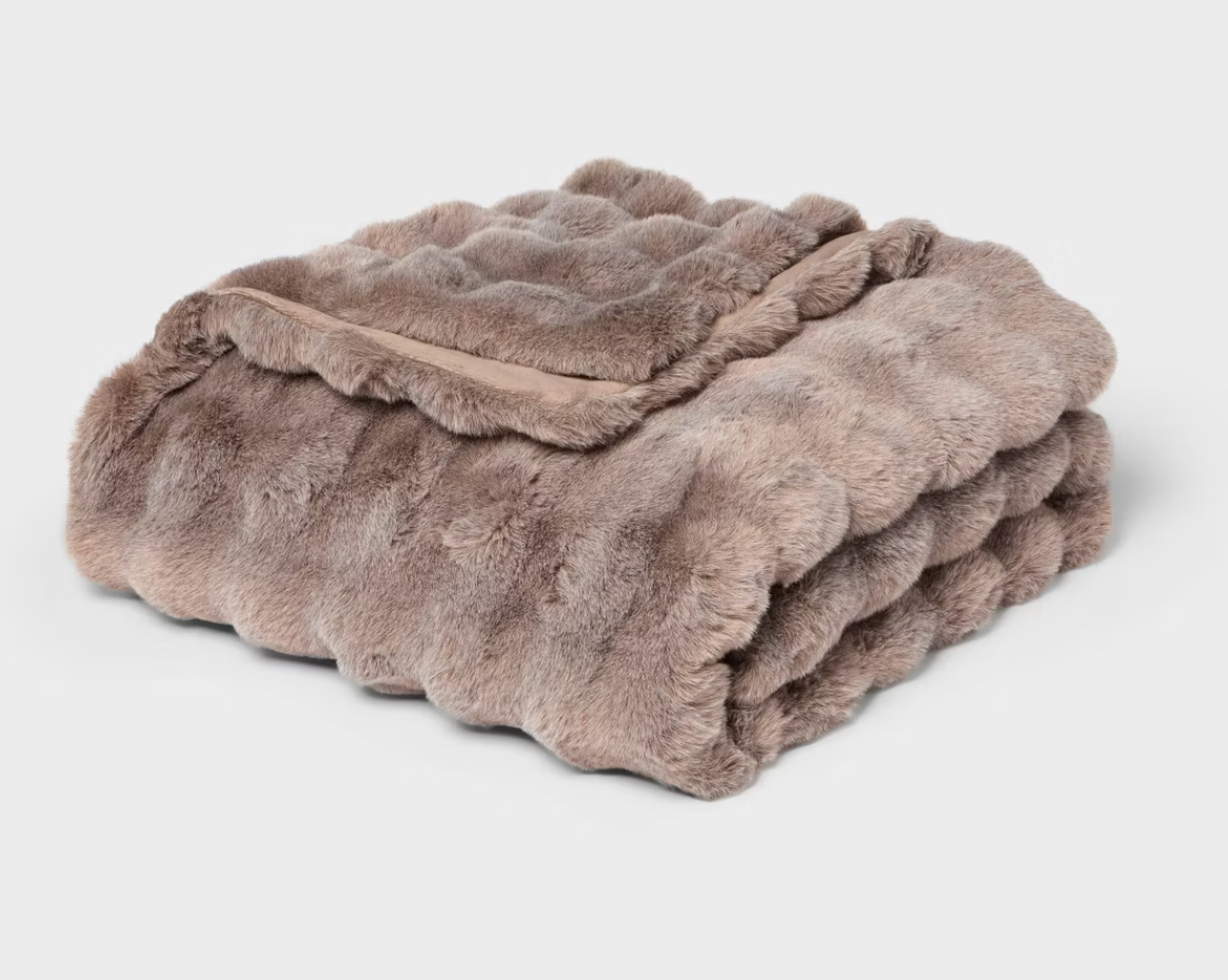 Bubble Fur Blanket SHOWROOM ITEM – Salvage & Co Indy