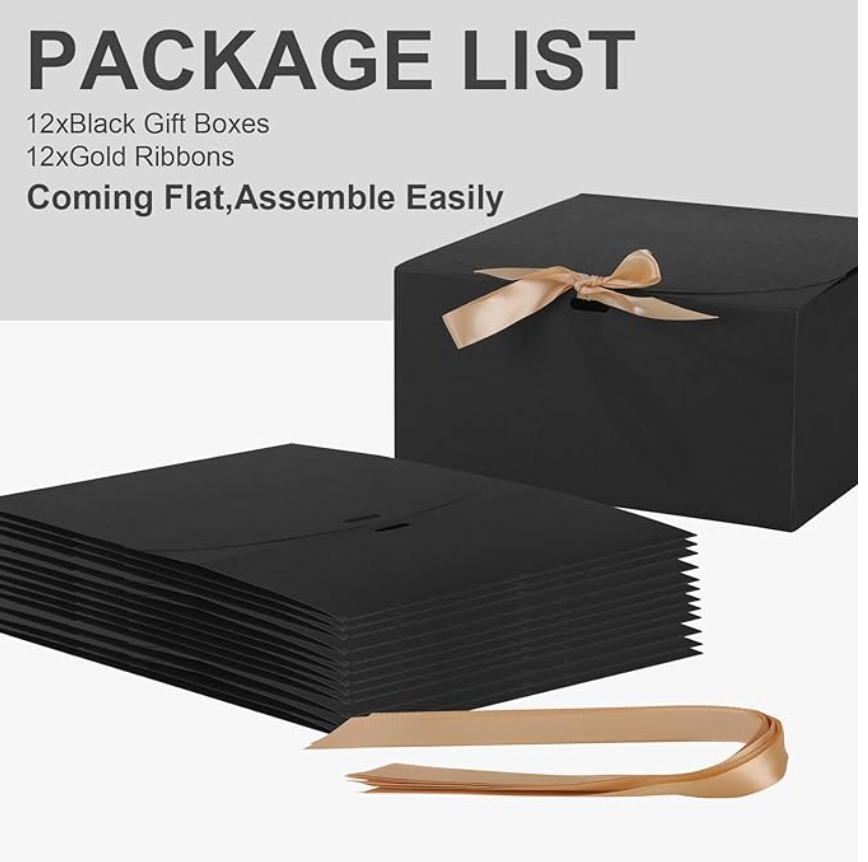 20 pc Pack Black Gift Boxes with Lids Bulk, Final Cut – Salvage & Co Indy