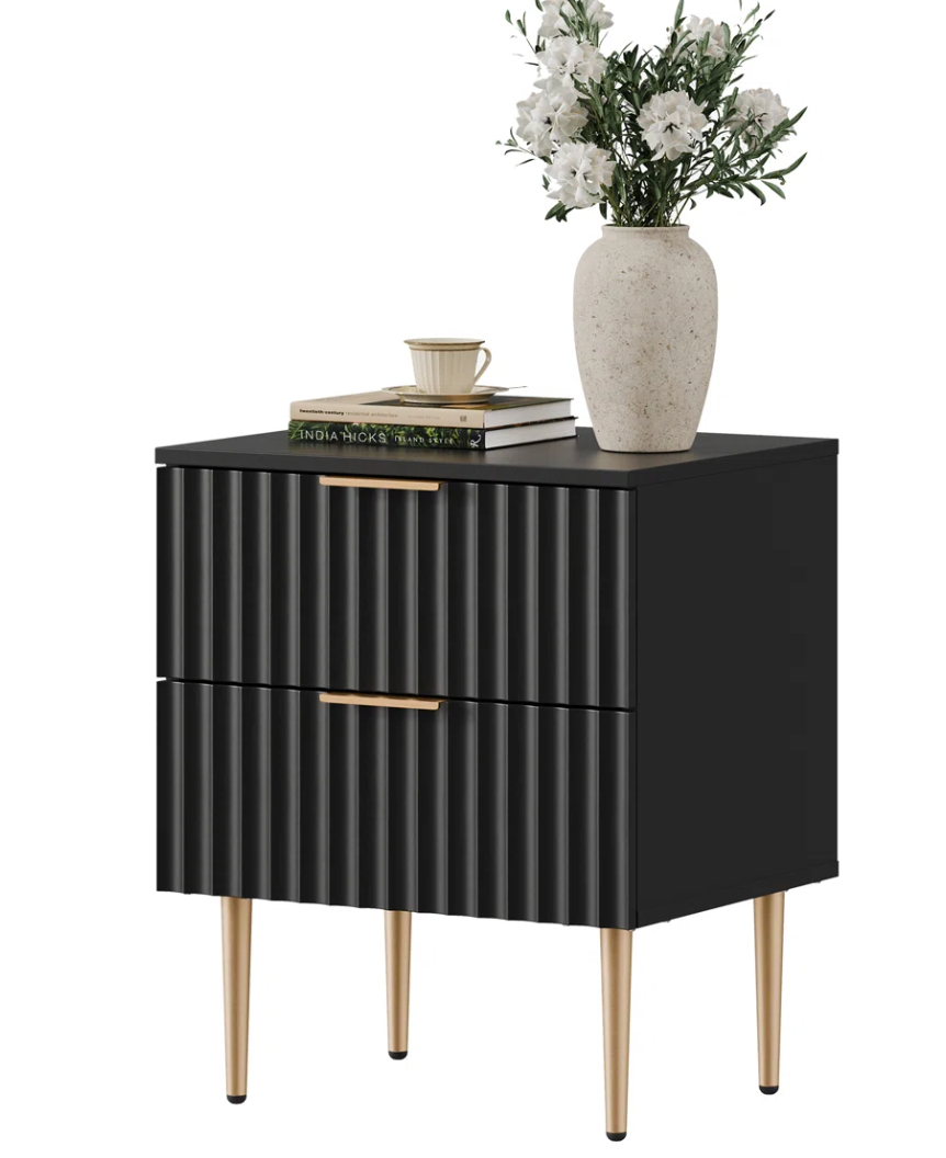 Set of 2 Rishaw Nightstand with 2 Drawers SHOWROOM ITEM – Salvage & Co Indy