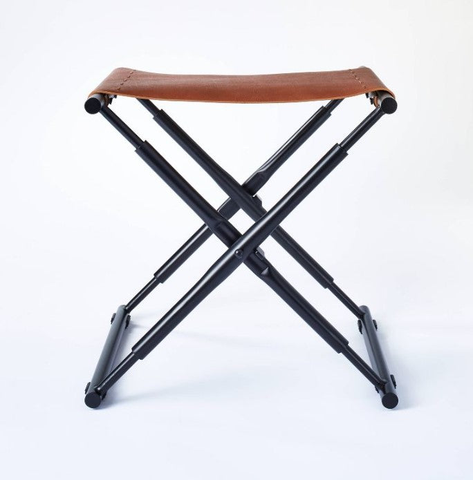 Preston Folding Leather Sling Ottoman – Salvage & Co Indy