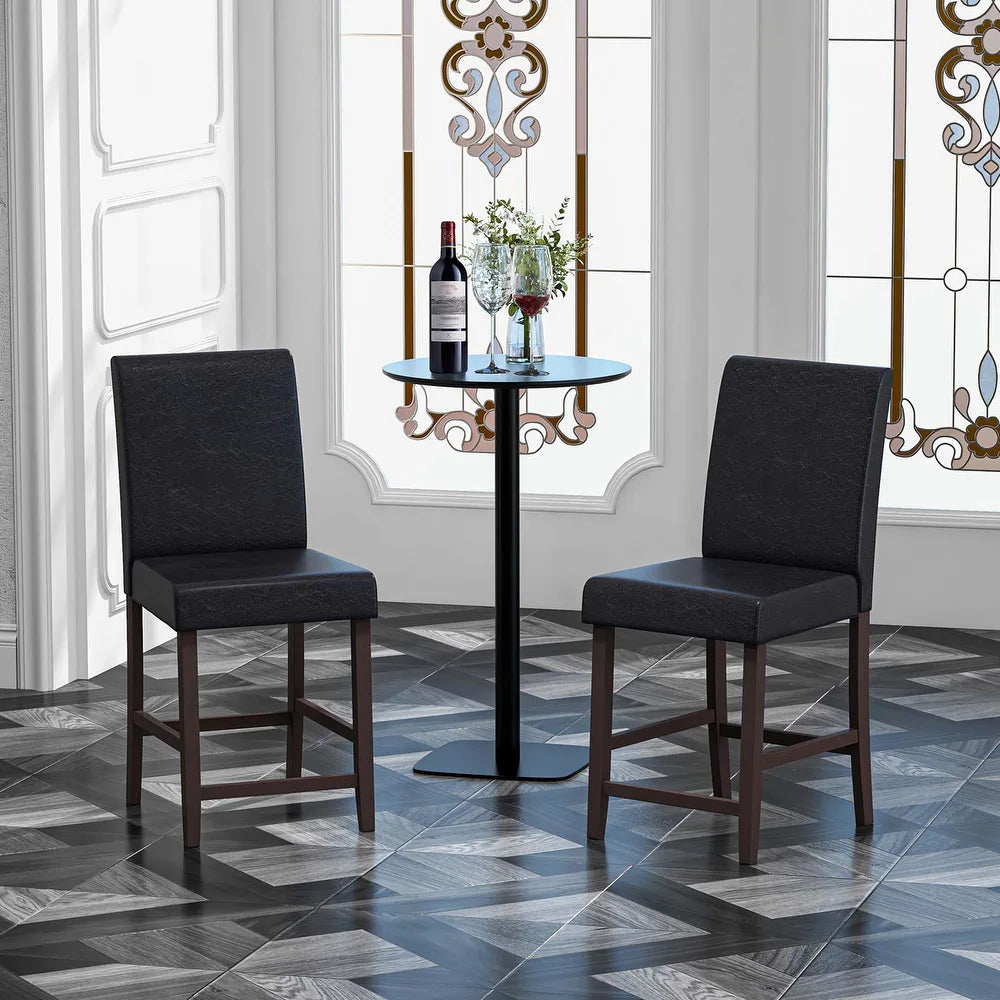 Set of 2 Barstools Wooden Vintage Bar Chairs Counter Stools – Salvage ...