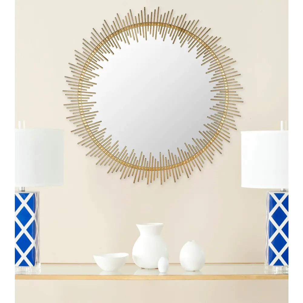 Sunray Circle Antique Gold 31-inch Round Decorative Mirror – Salvage ...