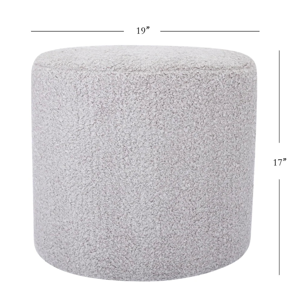 Round Pouf Ottoman with foam core - Grey – Salvage & Co Indy