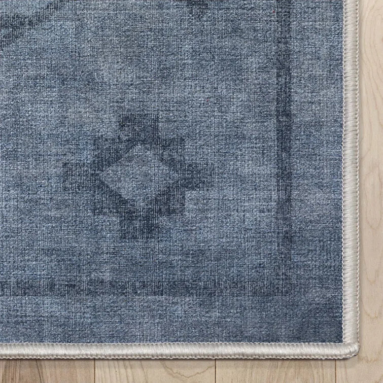Apollo Bottineau Distressed Southwestern Navy Blue Flat-Weave Rug - Re ...