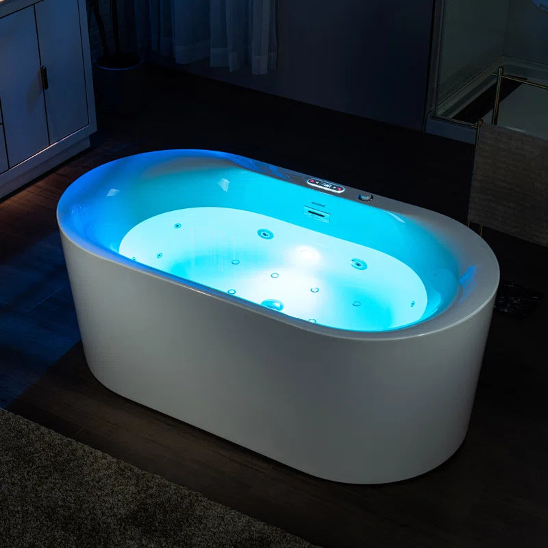 Whirlpool & Air Bubble Heated Freestanding Soaking Double Eened Bathtu ...