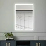 36" x 28" LED Illuminated Modern Frameless Lighted Bathroom Mirror ...