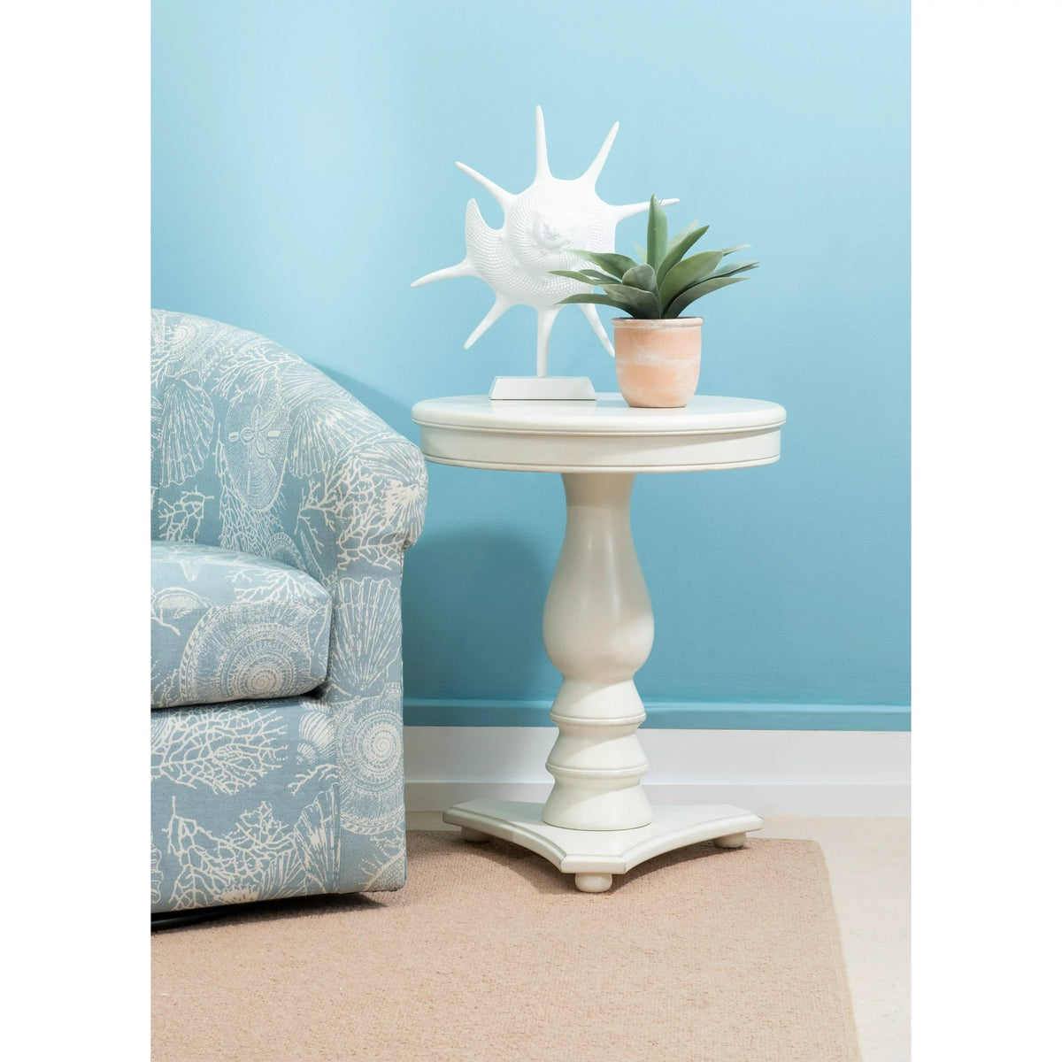 Stanton Round Pedestal Accent Side Table, White – Salvage & Co Indy