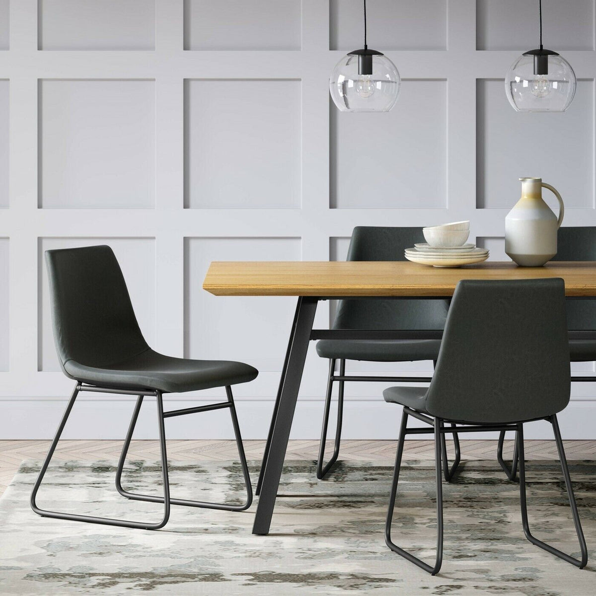 SET OF 2 Bowden Faux Leather Dining Chairs – Salvage & Co Indy
